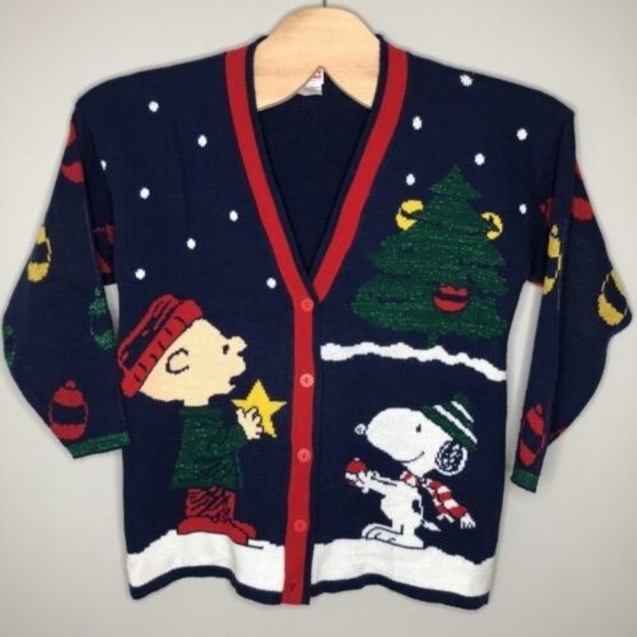 Snoopy & Friends | Sweaters | Snoopy Friends Large Blue Charlie Brown ...